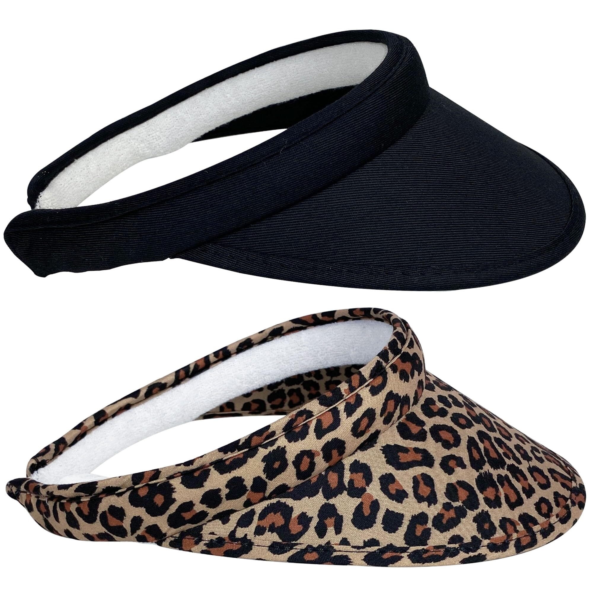 ZHOULONGG 2 Pack Sun Visor Hats Women Men Clip On Wide Brim Visors Hat ...