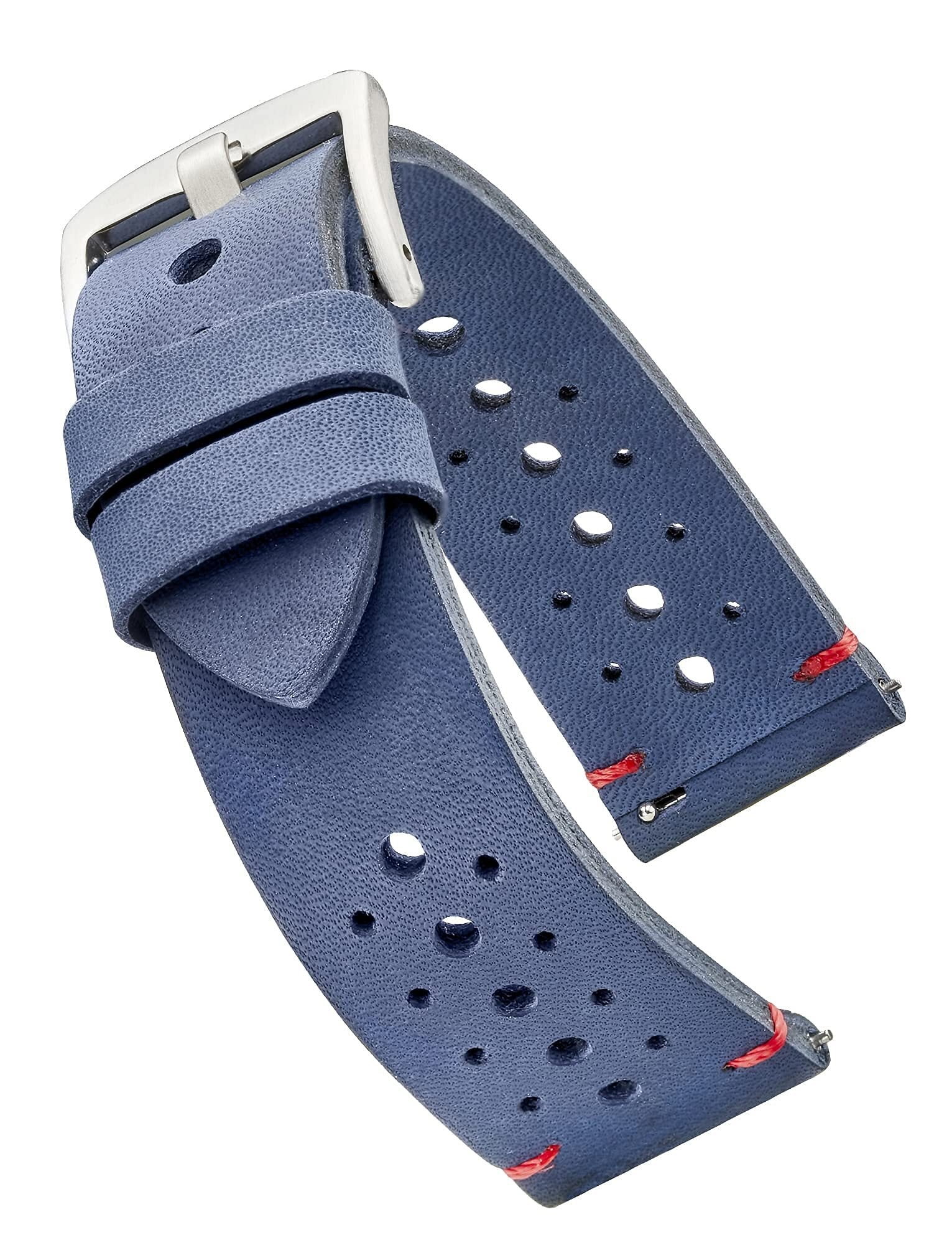 ZHOULONGG Genuine Vintage Leather 20mm Watch Band - Replacement Watch ...