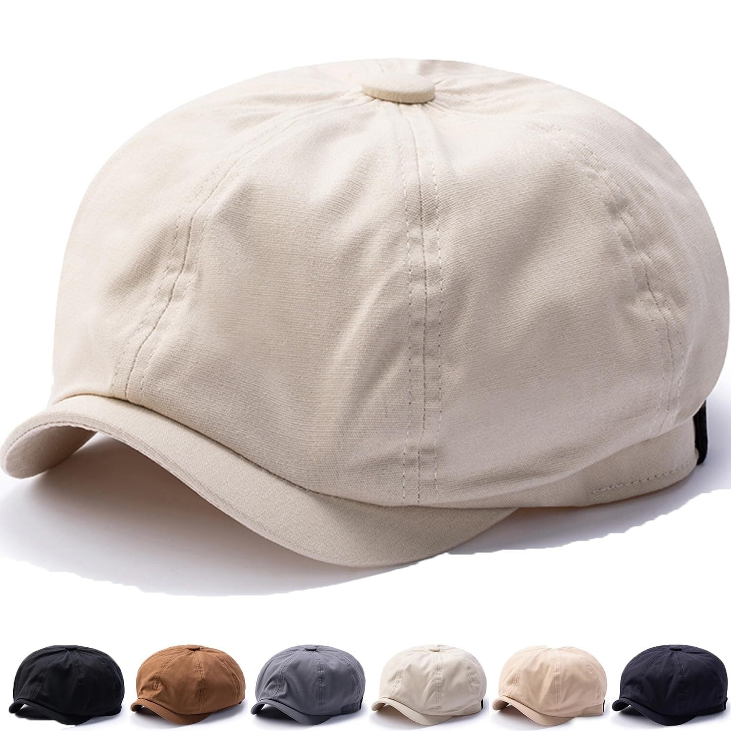 ZHOULONGG Oversize Newsboy Cap XL-XXL(Elastic Band 24-25.6") Big Head ...