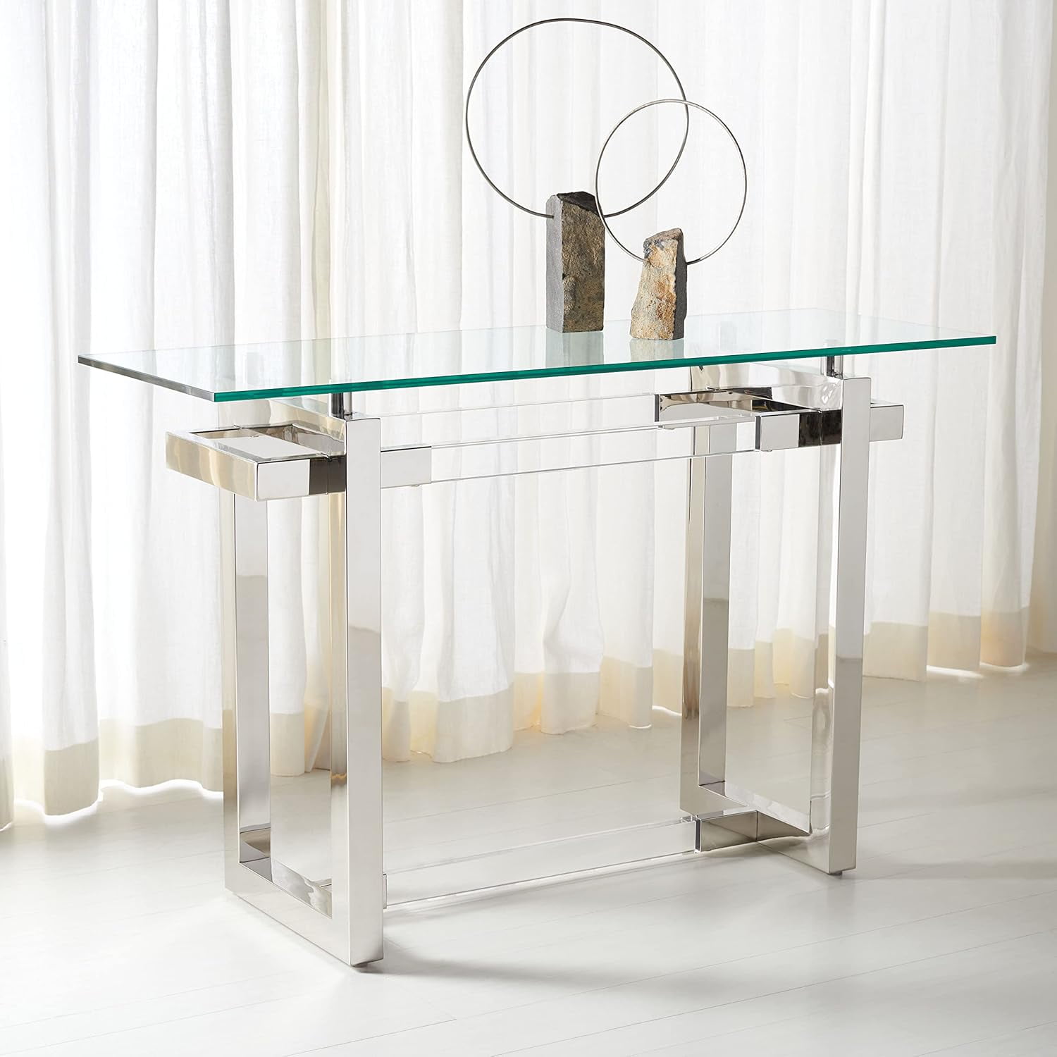 ZHOUYINGSM Couture Collection Montrelle Acrylic Console Tables, Clear ...