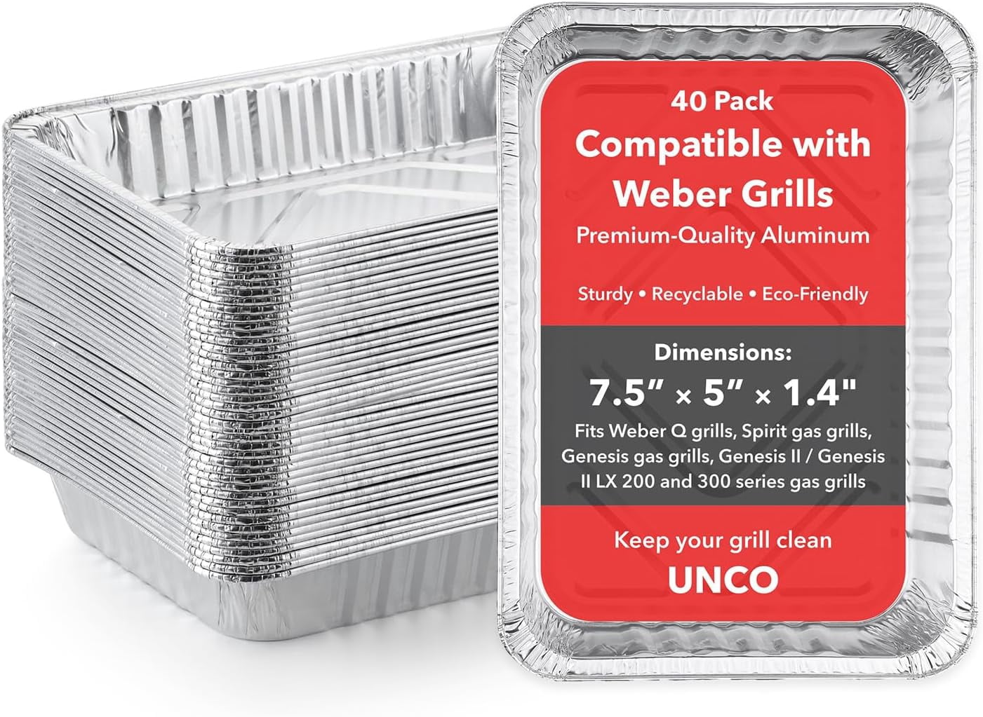 ZHOUYIYI- Grill Drip Pans Aluminum, 7.5”x5”, 22 pcs, Compatible with ...