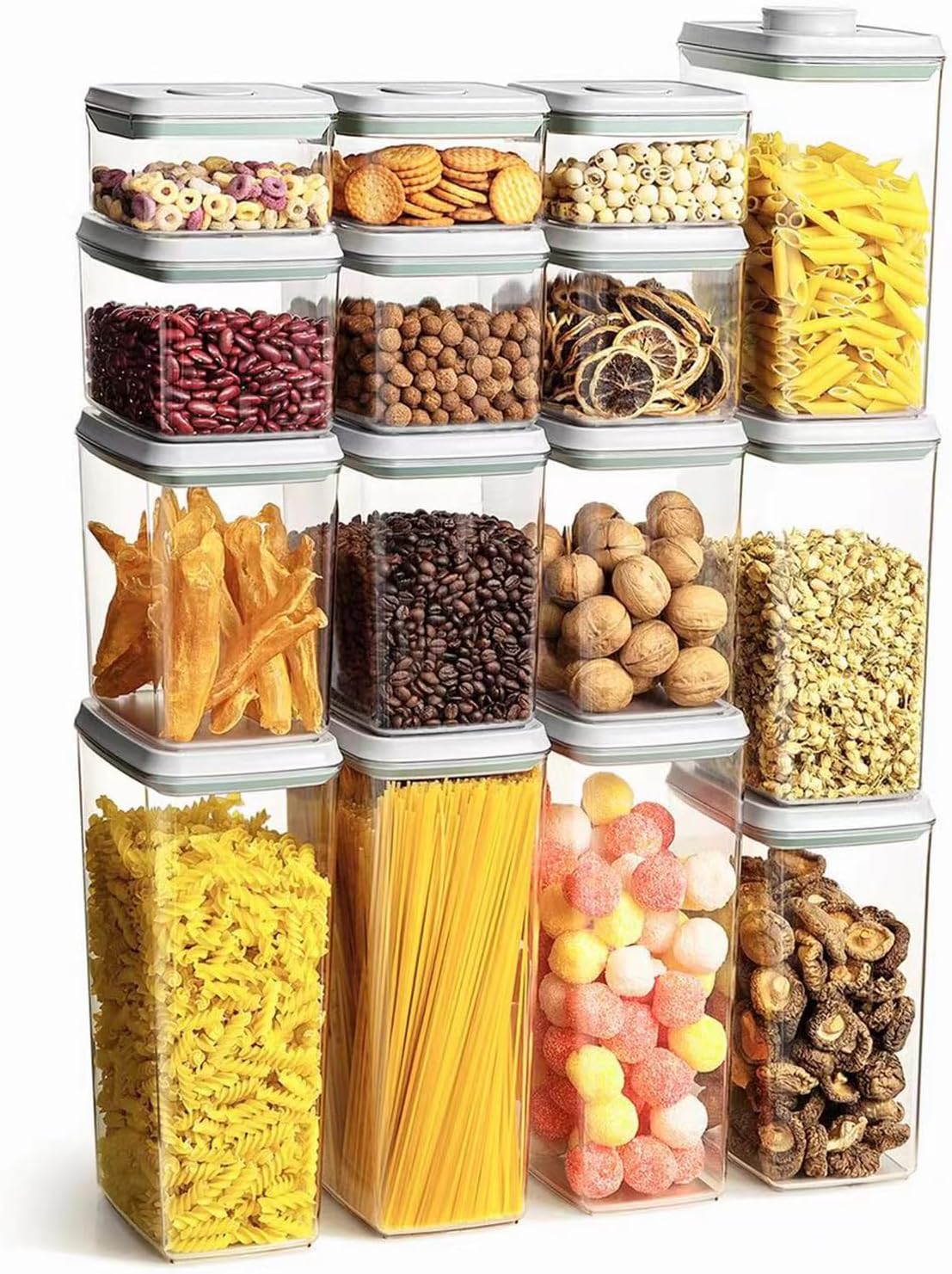ZHQ 15PC Pop Food Storage Containers with Lids Airtight Stackable ...