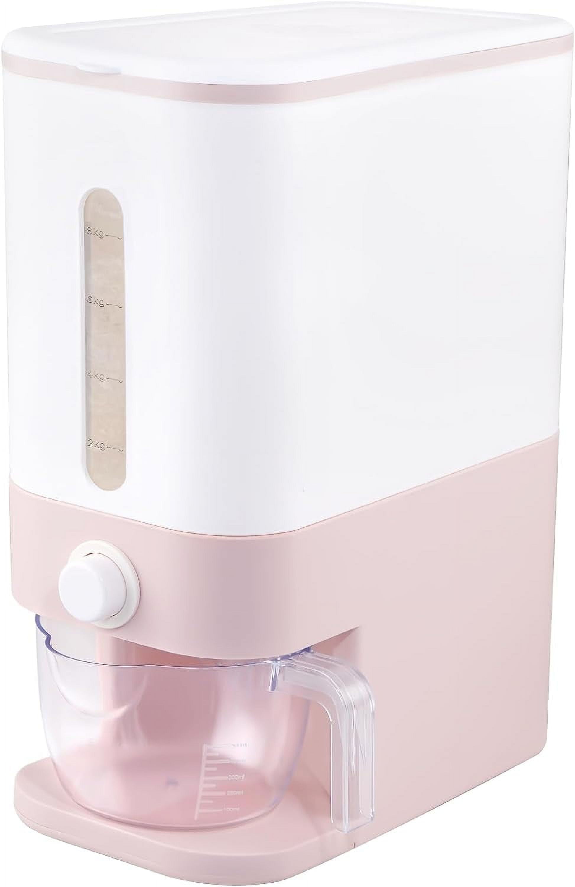 ZHQ 25 Lbs Pink Rice Dispenser, Rice Storage Container, Large Rice ...