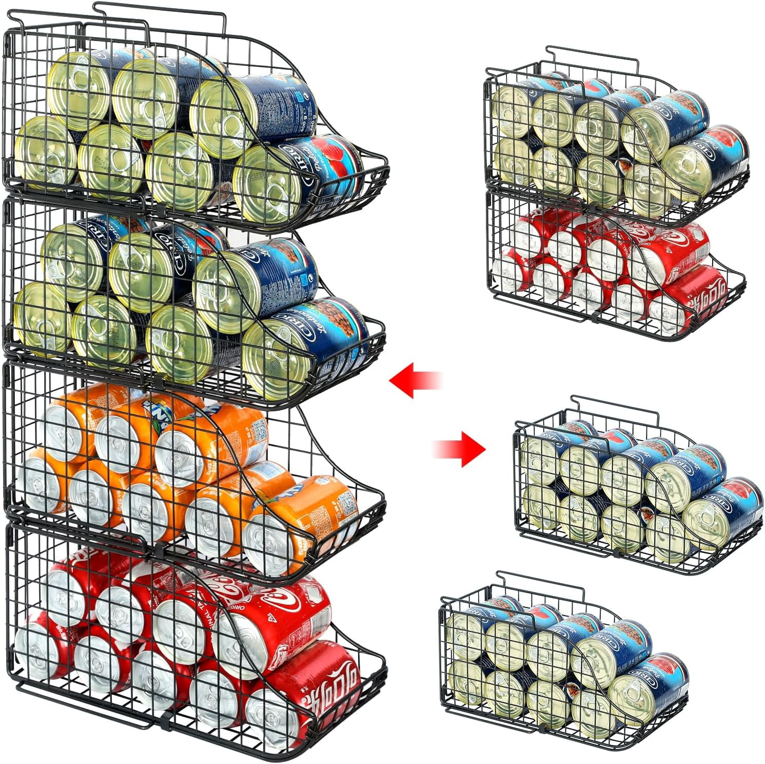 ZHQ Can Storage Organizer Pantry, Stackable Kitchen Canned Food Holder ...