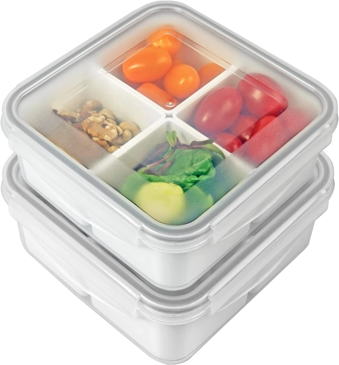 ZHQ Food Storage Containers, 4 Compartment Portion Control Container ...