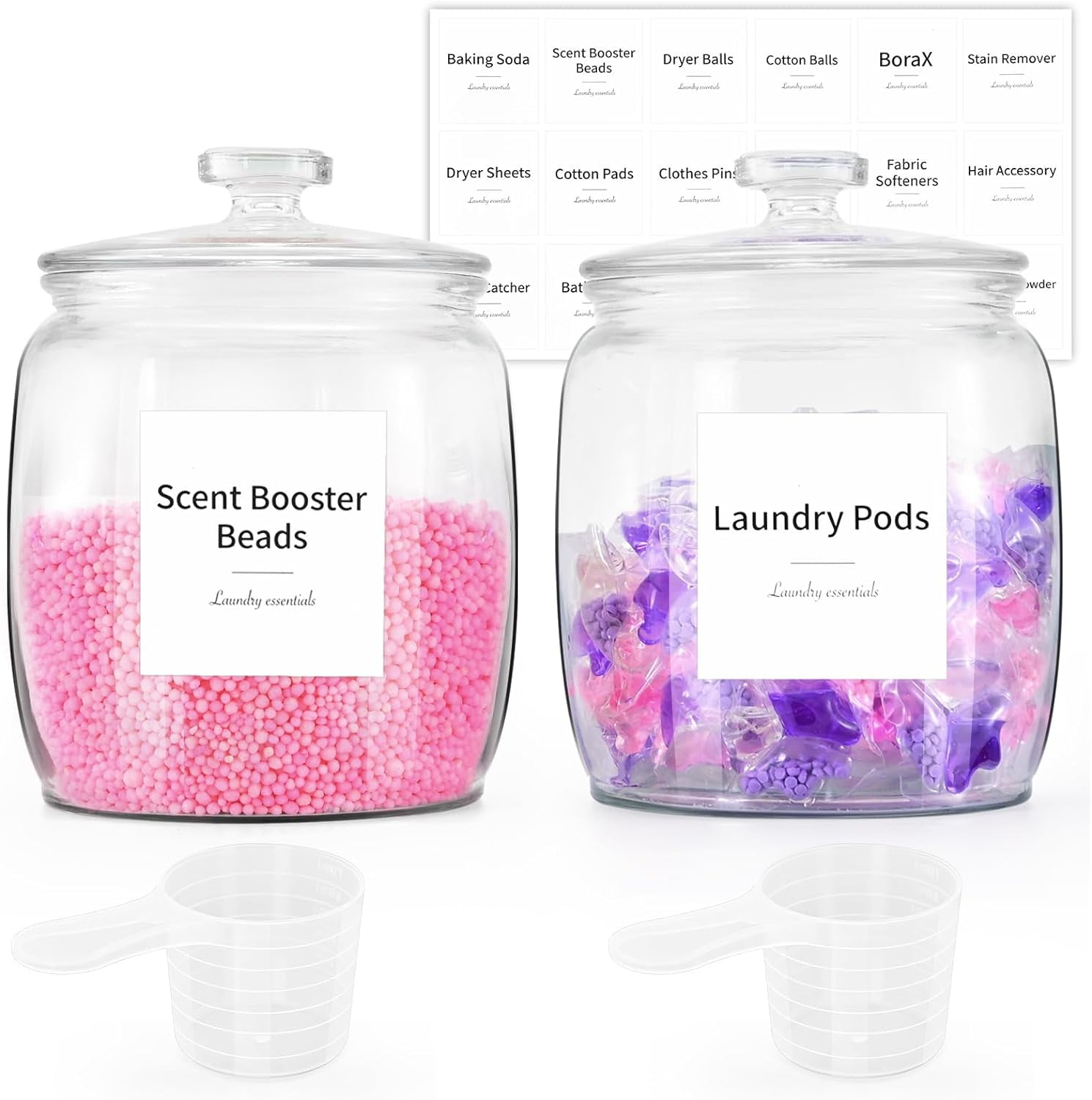 ZHQ Glass Jars for Laundry Room Organization and Storage, Laundry Pods ...