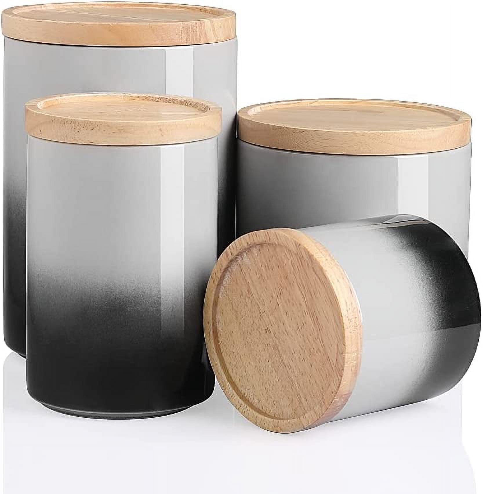 ZHQ Kitchen Canisters Ceramic Food Storage Jar Set, Stackable ...