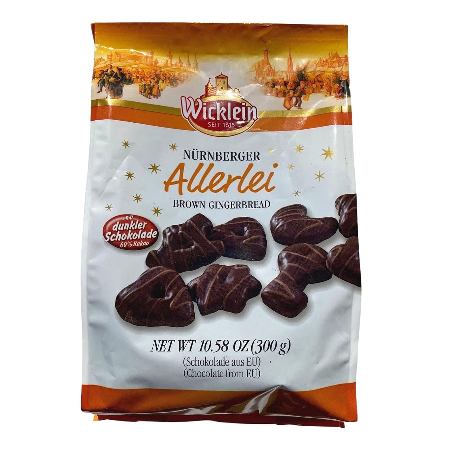 ZHSF Allerlei Nurnberger Lebkuchen Dark Chocolate Gingerbread Shapes ...