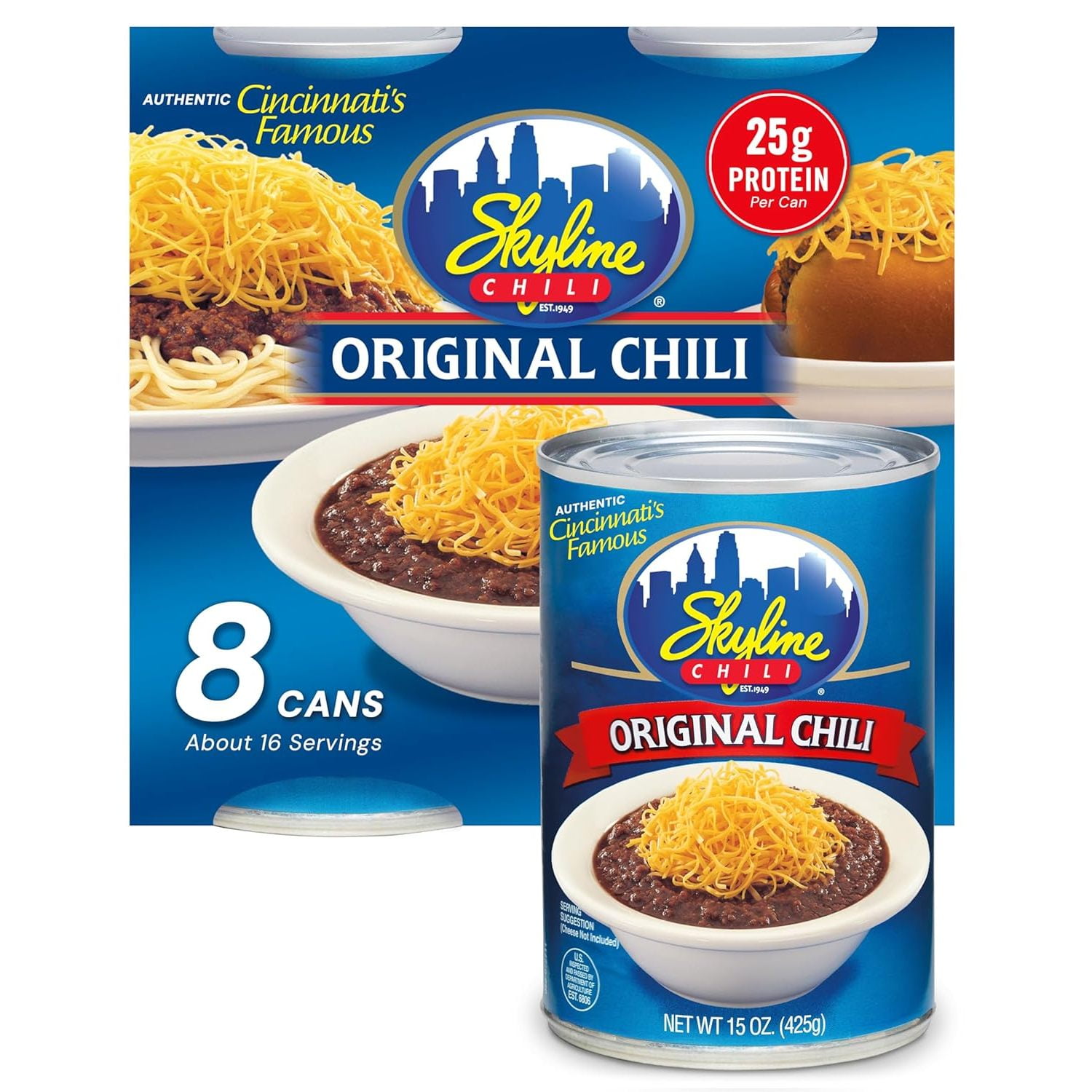 ZHSF Canned Chili | 15 oz Cans (8-Pack) | Authentic Ground Beef ...