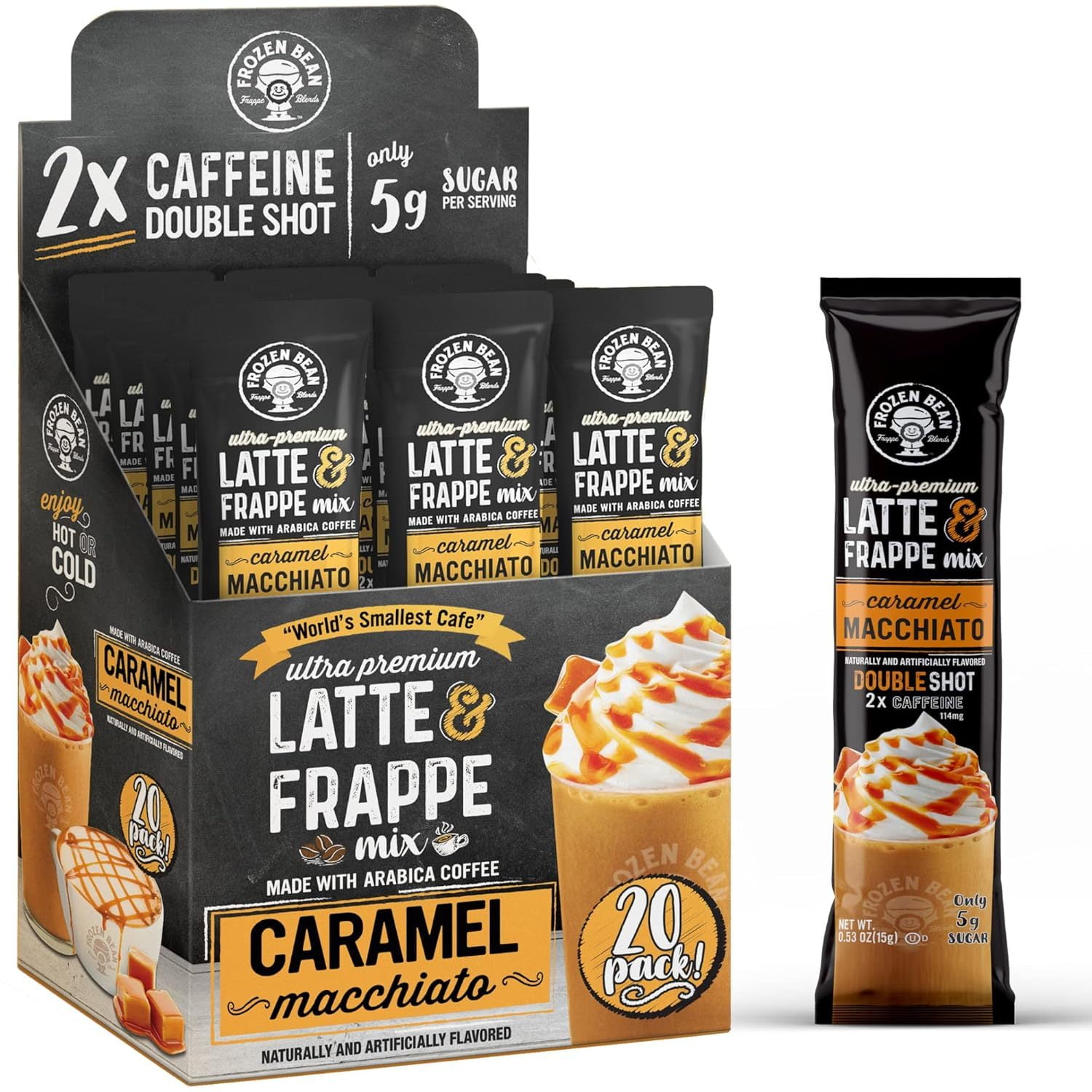 ZHSF - Caramel Macchiato Frappe & Latte Instant Mix with Arabica Beans ...