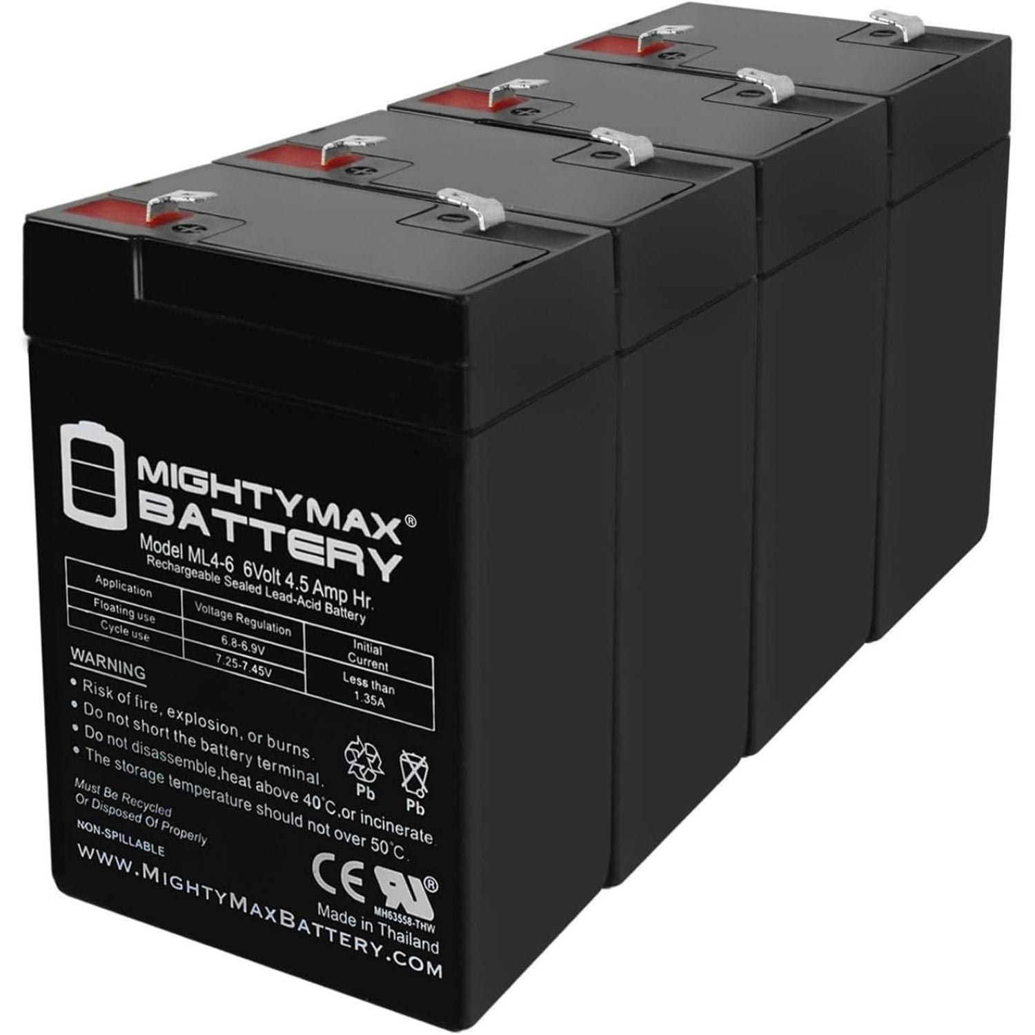 ZHSF Exit Sign Battery 6V 4.5Ah Backup - 4 Pack - Walmart.com