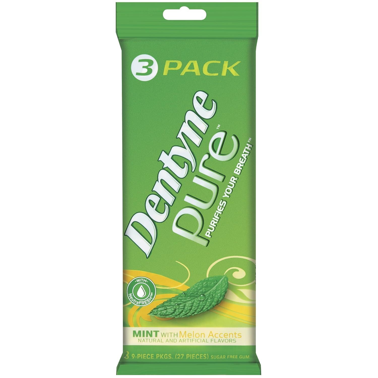 ZHSF Pure Gum, Mint with Melon Accents, 3-Count Packs (Pack of 5 ...