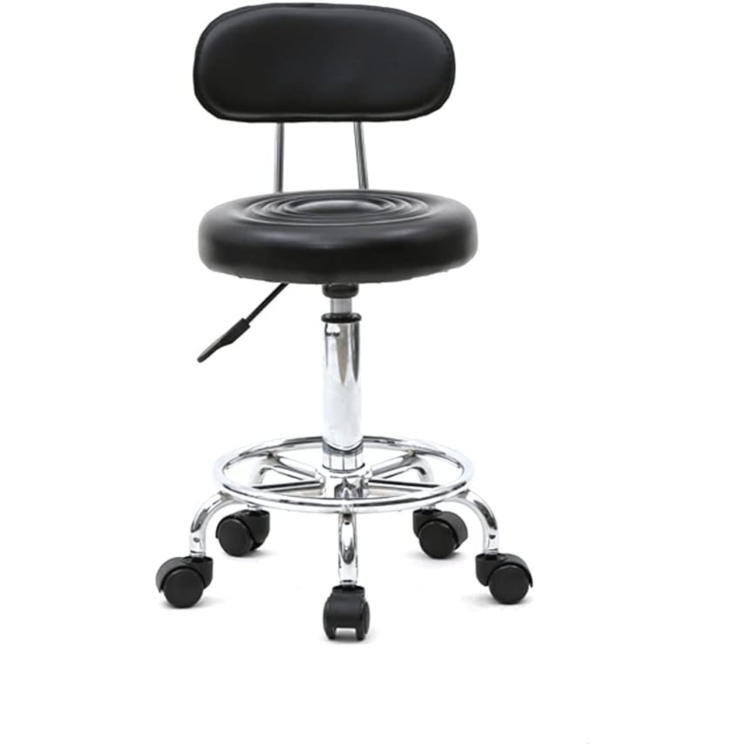 ZHSF Round Bar Stool with Back and Lines Adjustable Height Rotation ...