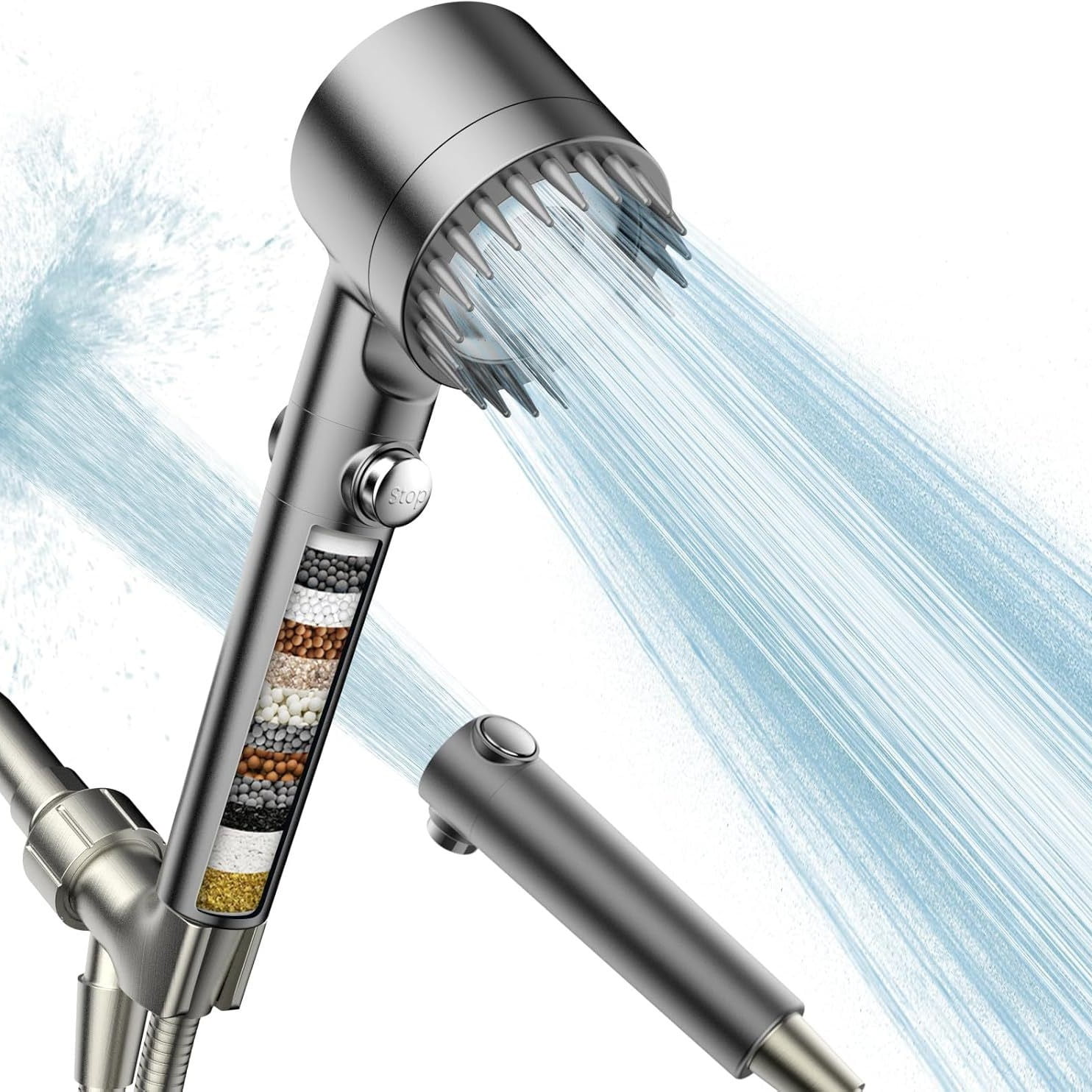 ZHTUNGFL High-Pressure Shower Head with Visual Filter Window - 3 Spray ...