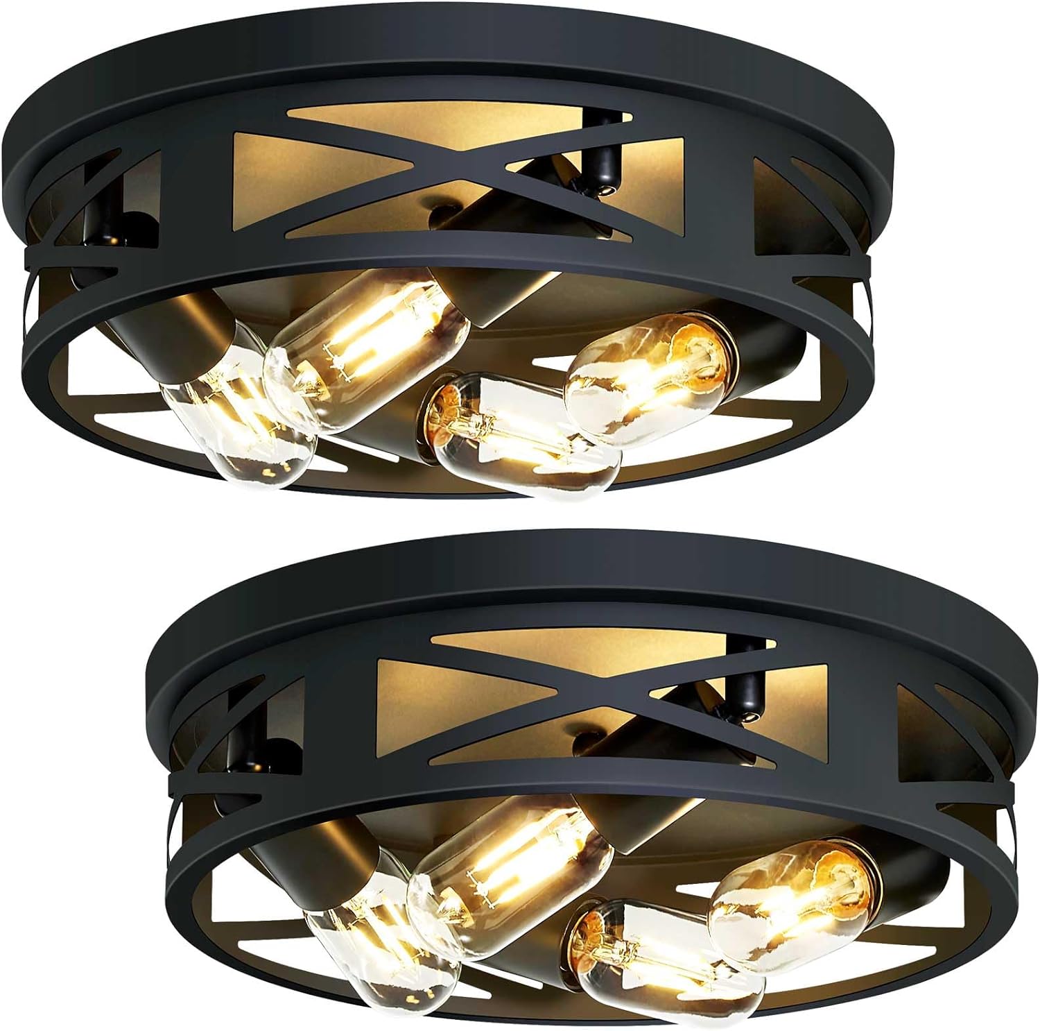 ZHU YAN Flush Mount 4-Light Ceiling Light Fixture for Hallway, Kitchen ...