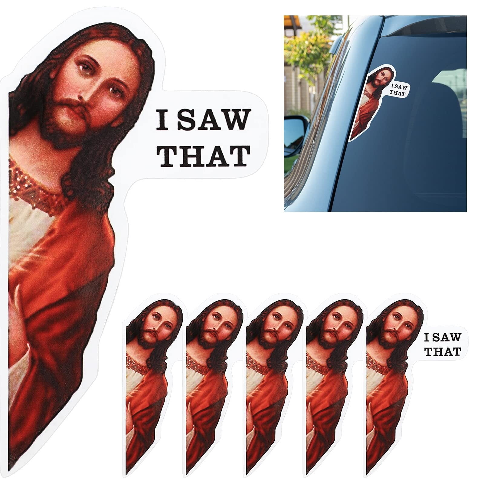 ZHUANGS 12 Pieces Jesus I Saw That Sticker Vinyl Stickers for Car ...