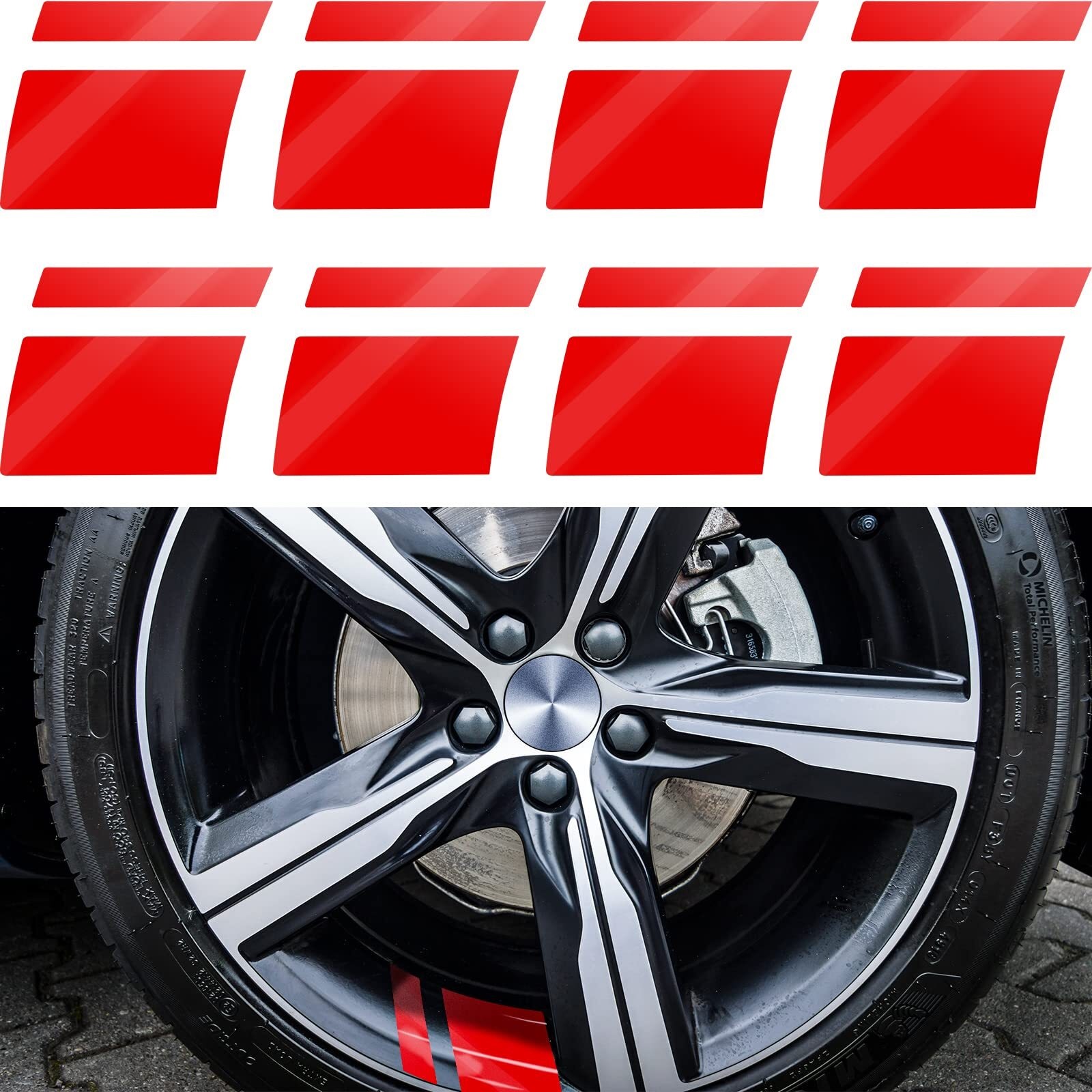 ZHUANGS 16 Pcs Wheel Rim Decal Stripes Car Decals for 18-21 Inch Wheels ...