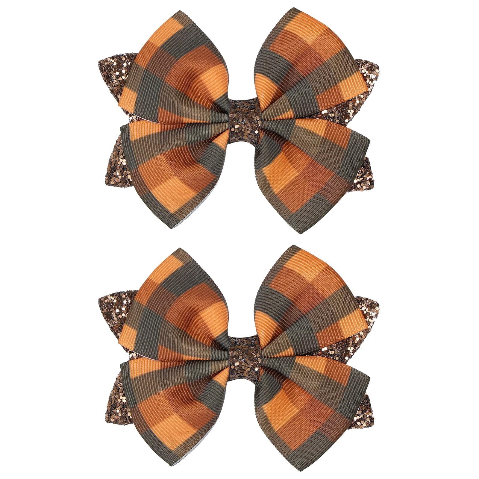 ZHUANGS Glitter Racing Checkered Flag Hair Bows Clips Black White ...