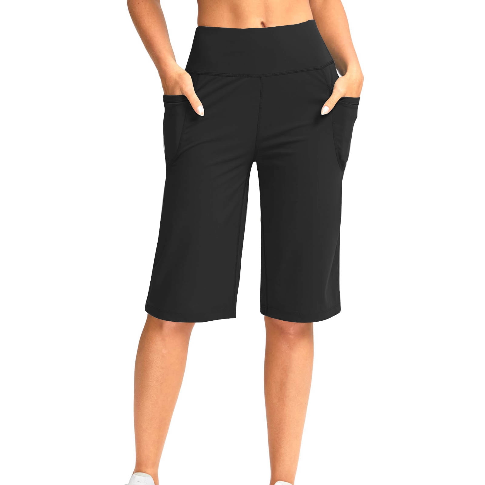 ZHUGeLI Capri Pants for Women Wide Leg Yoga Cropped Pants with Pockets ...