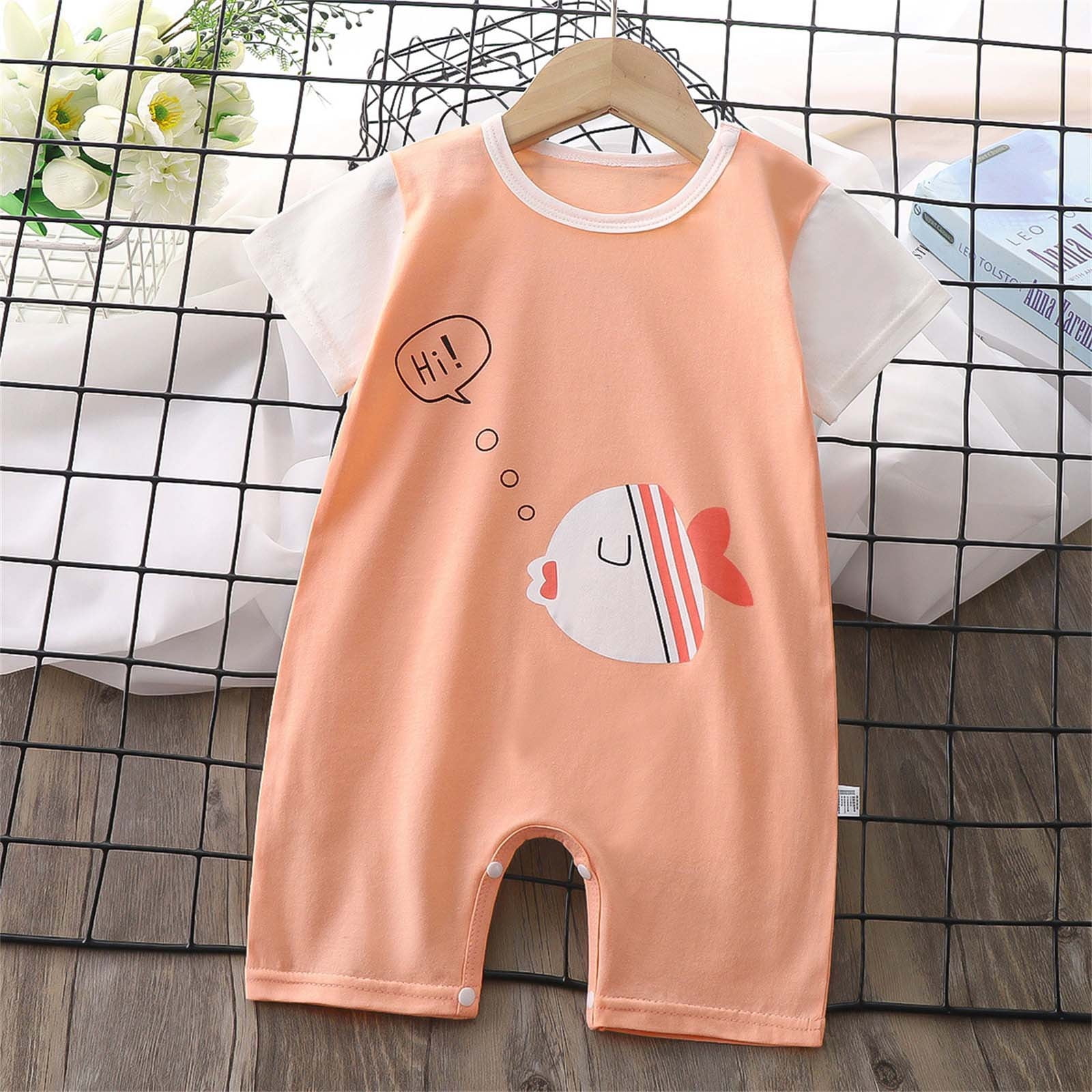 ZHUGeLI Infant Newborn Bodysuit Baby Boys Girls Short Sleeve Outfits ...
