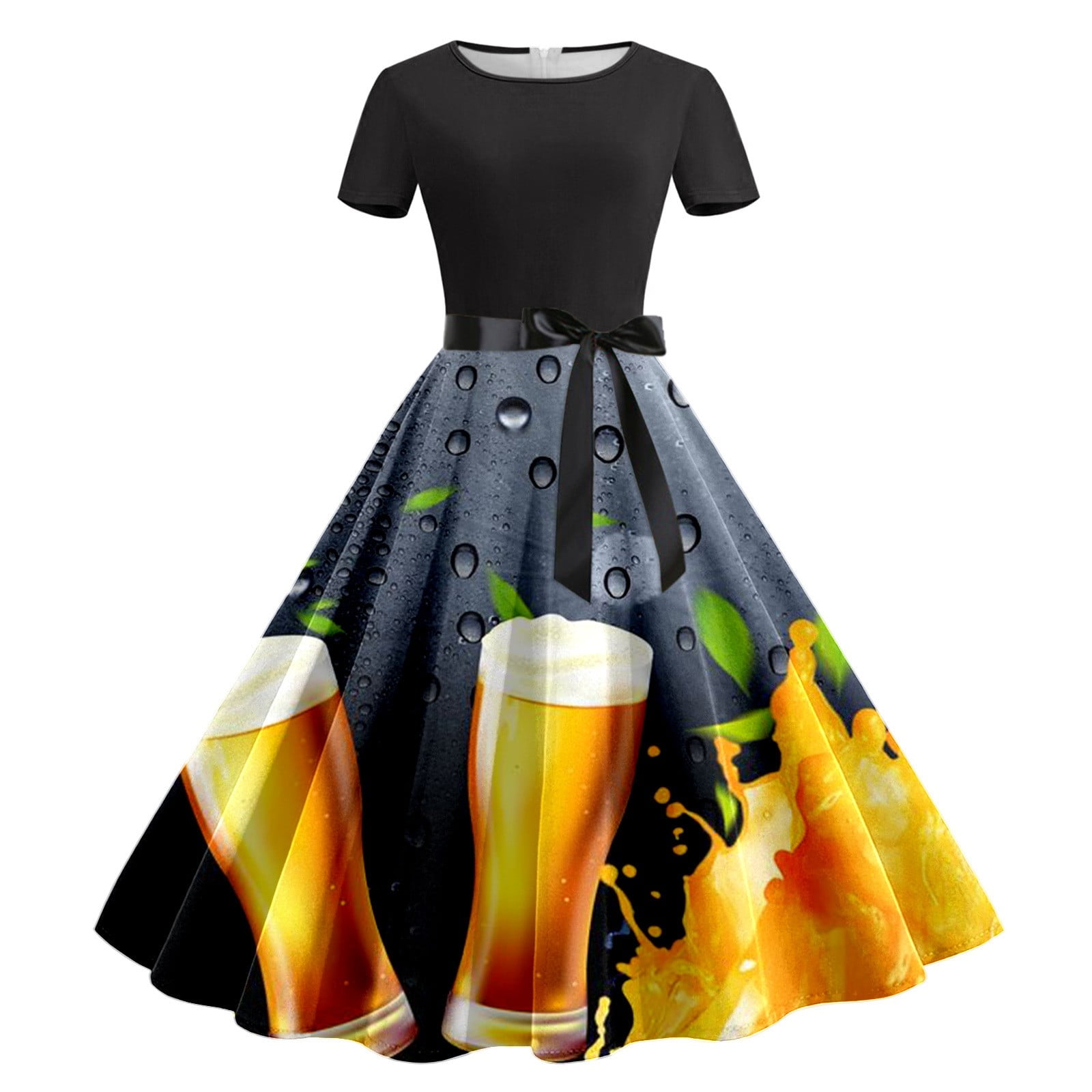 ZHUGeLI Women's Dress Maxi Wrap Dress German Dirndl Dress Bavarian ...