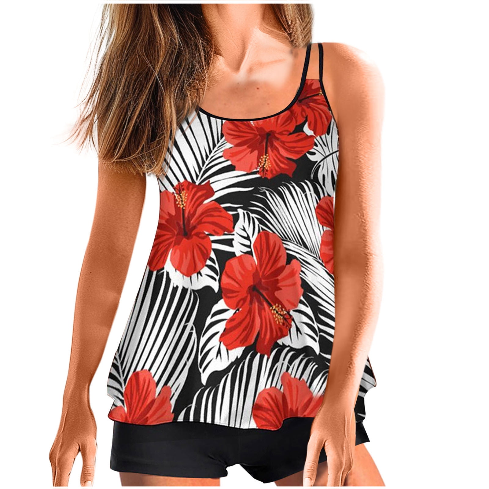 ZHUGeLI Womens 2024 Tankini Swimsuits Tummy Control Flowy Swimwear Two ...