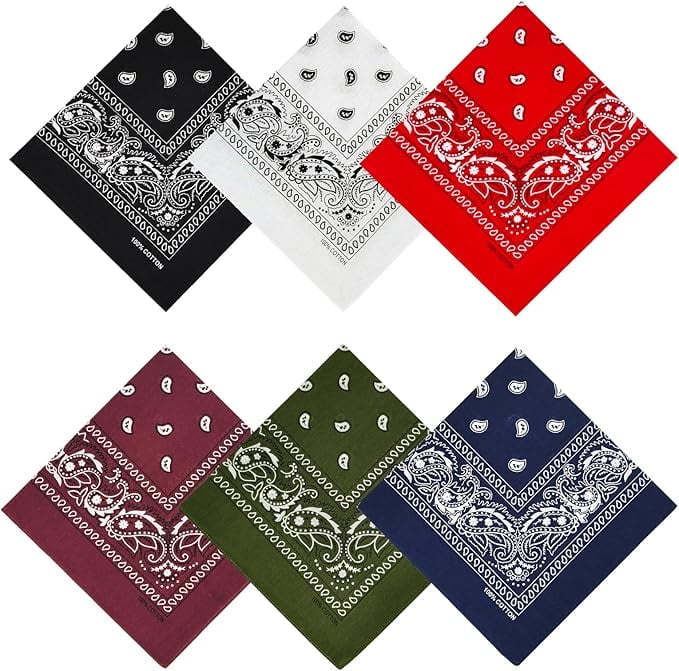 ZHUYING 100% Cotton Large Bandanas for Men and Women, 22 Inch Paisley ...