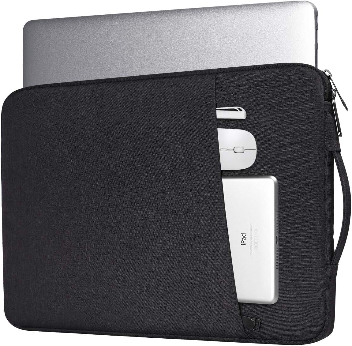 ZHUYING Laptop Sleeve, 13.3'' Black Canvas, Padded Waterproof Cover ...