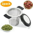 ZHUYING 2 PACK Tea Strainers for Loose Tea, Stainless Steel Loose Leaf ...