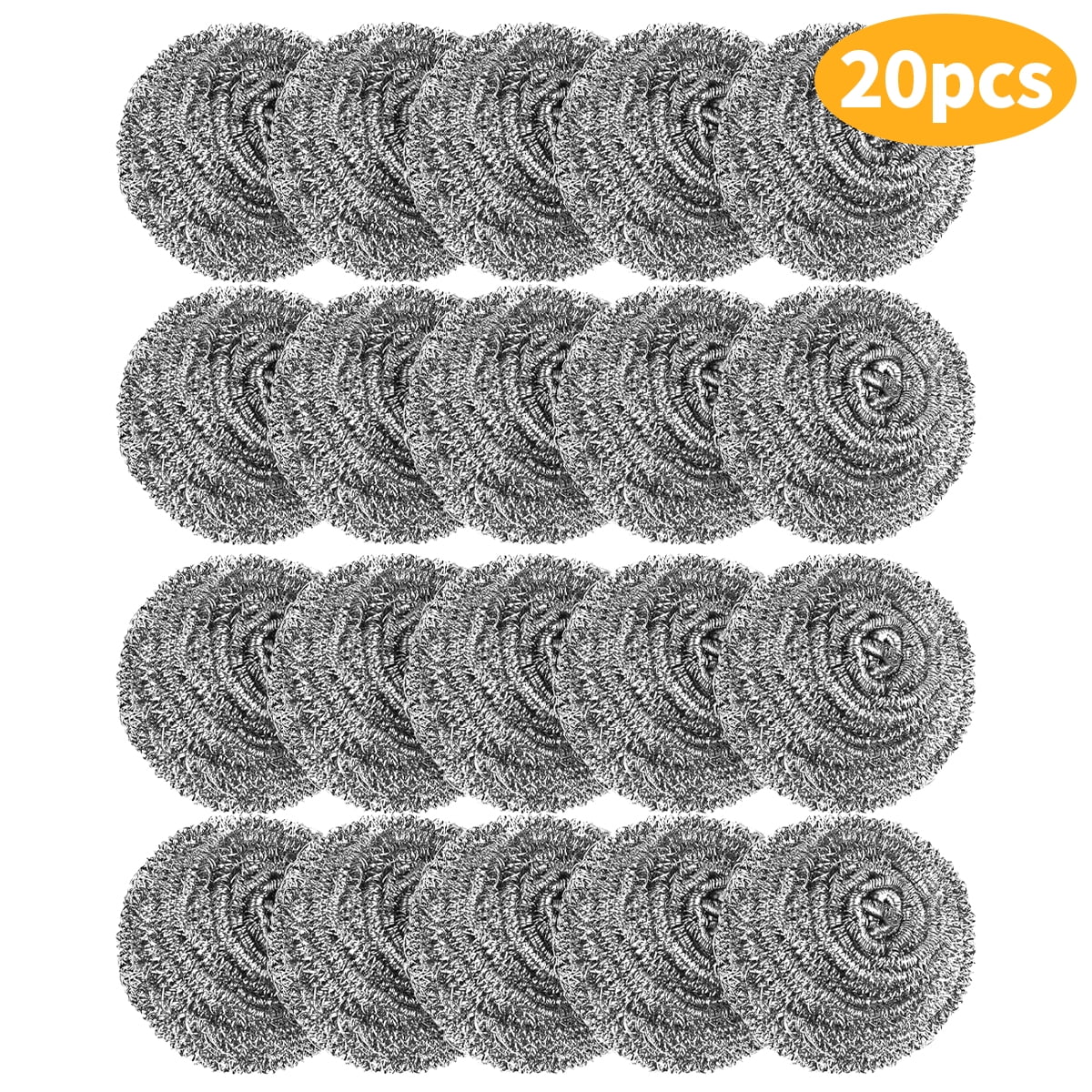 ZHUYING 20Pcs Steel Wool Scrubber Pads for Cleaning Dishes, Pans, Pots ...