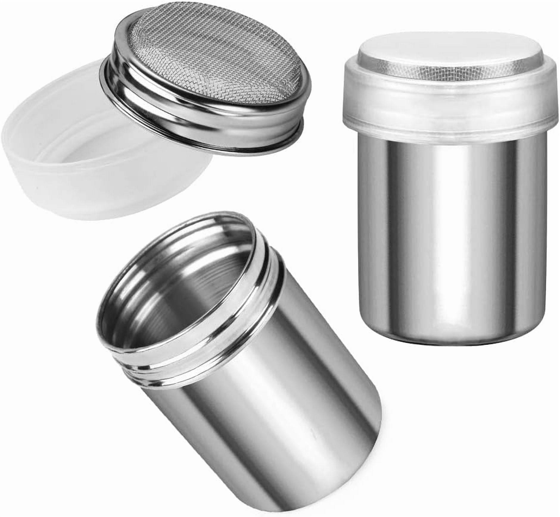 ZHUYING 2Pcs Stainless Steel Powder Sugar Shaker Duster With Lid, Fine ...
