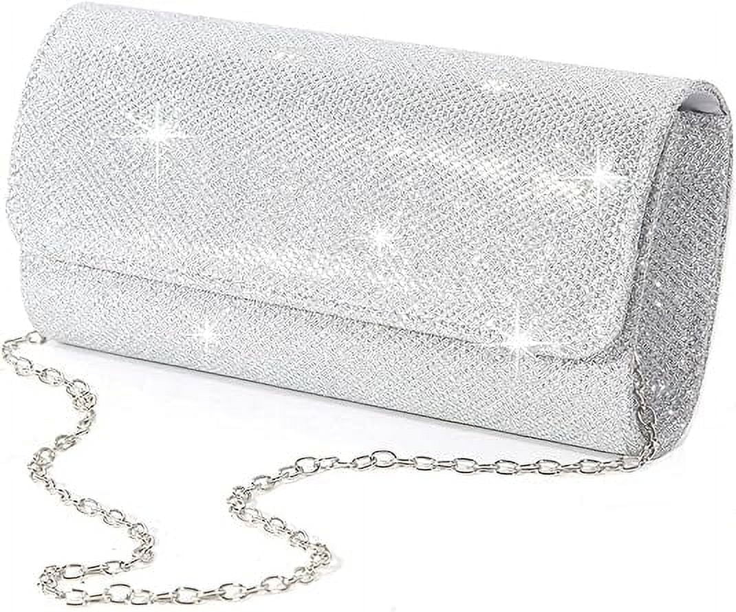 ZHUYING Evening Bag, Sparkly Glitter Formal Handbag, Wedding Clutch ...