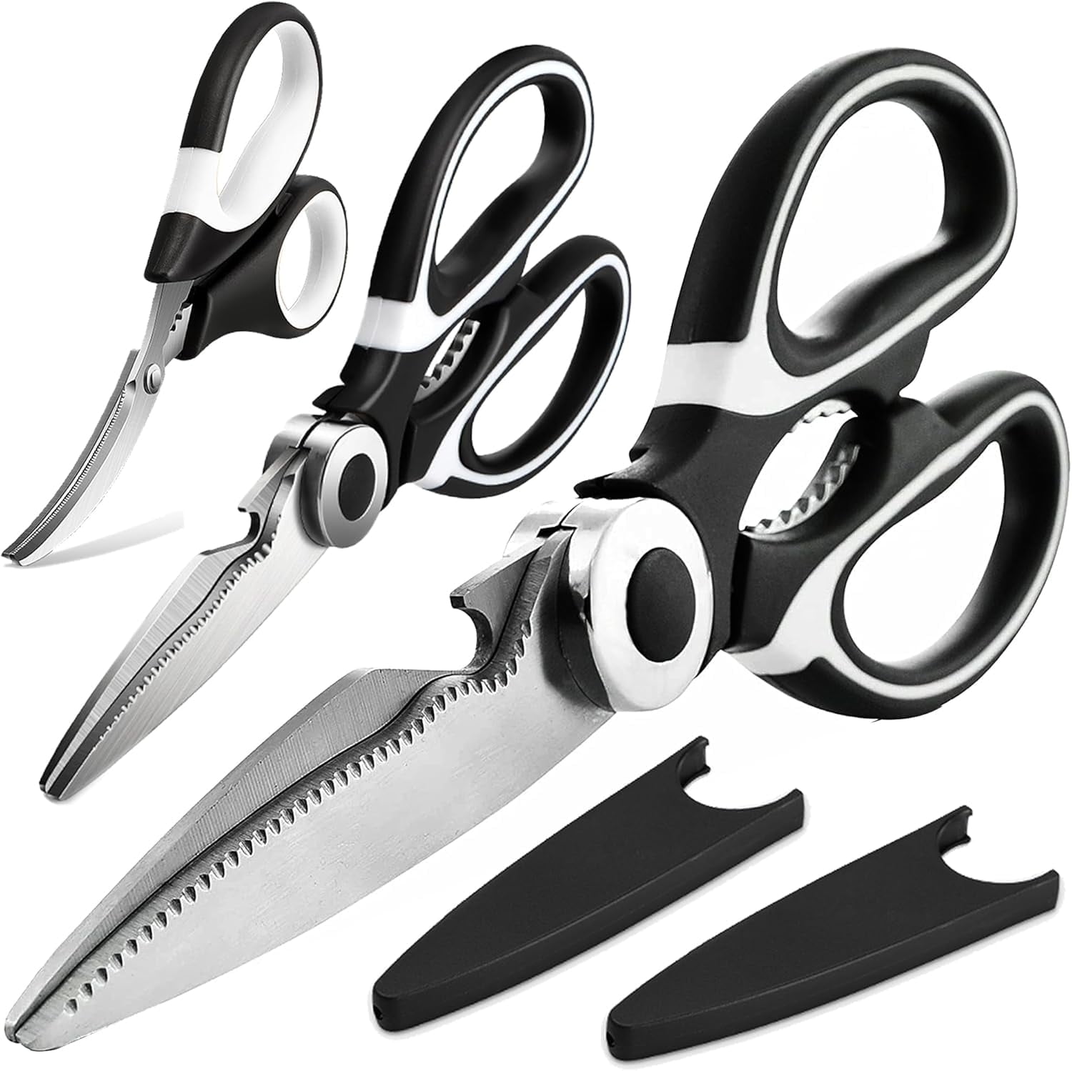 ZHUYING Kitchen Scissors All Purpose 3 Pack - Heavy Duty Stainless ...