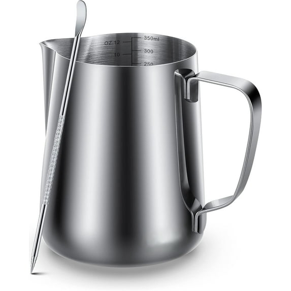 ZHUYING Milk Frothing Pitcher 350ml Steaming Pitchers Stainless Steel ...