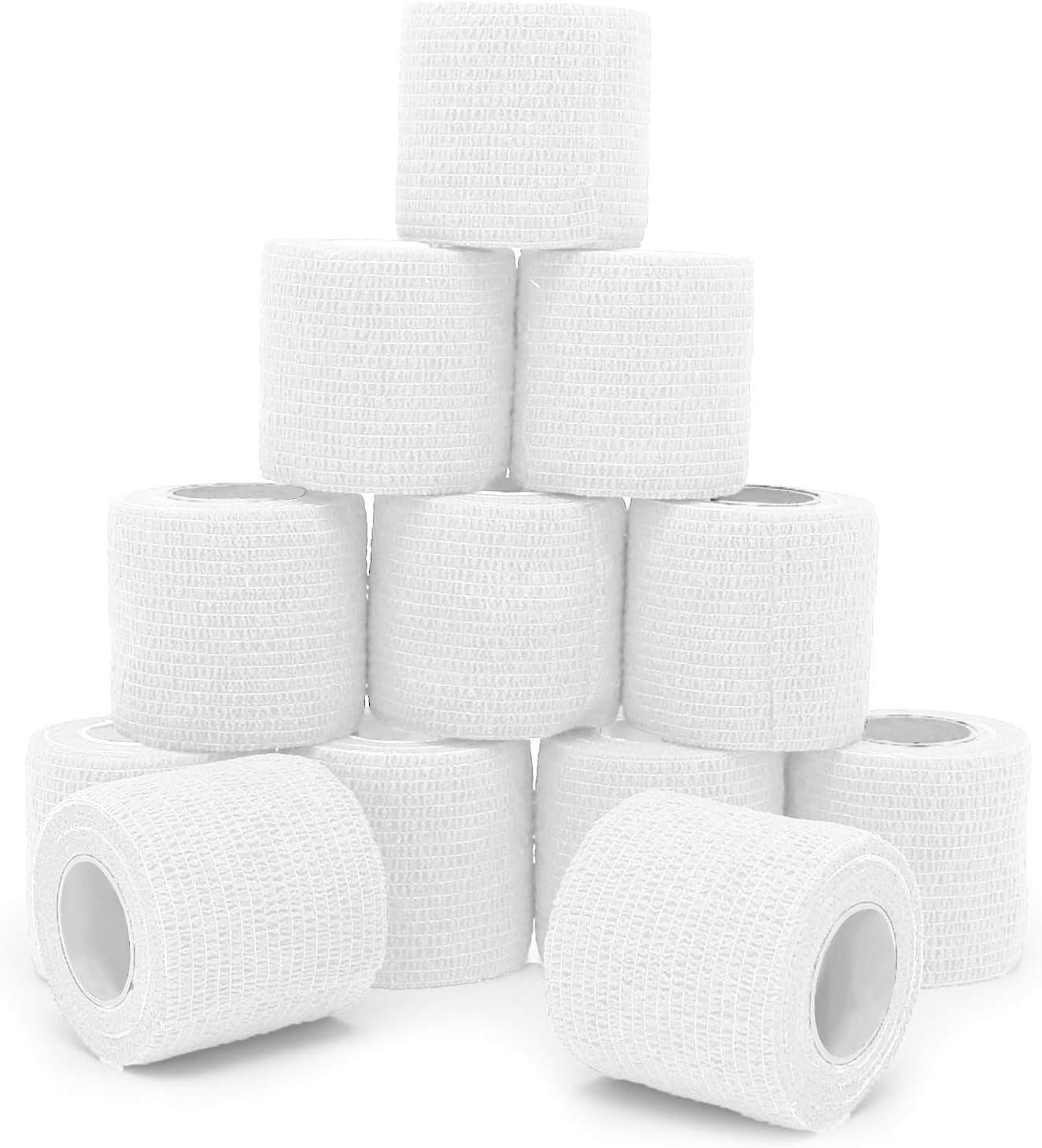 ZHUYING Self Adherent Bandages Wrap 12 Rolls, 2 Inches x 5 Yards, First ...