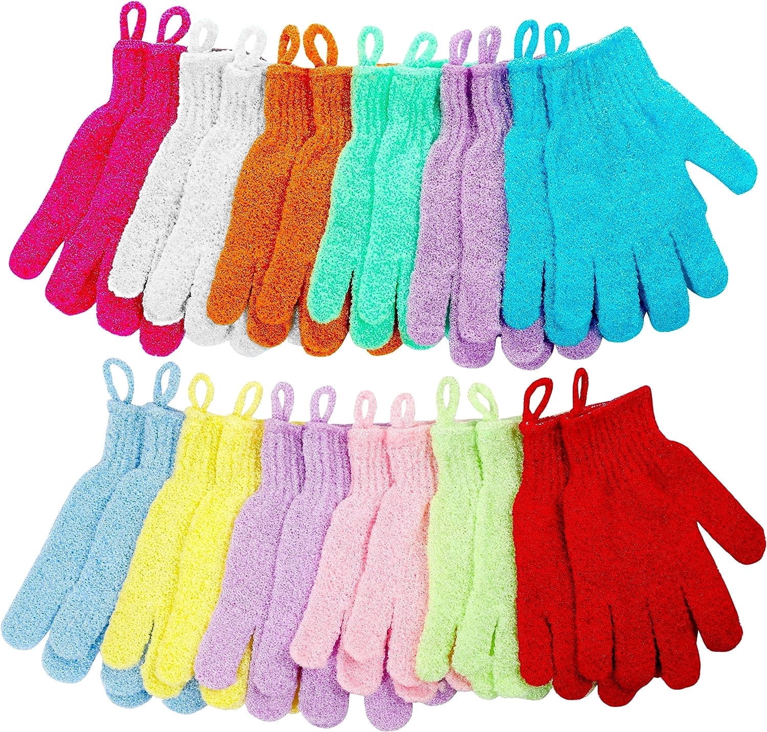 ZHUYING Exfoliating Shower Gloves, 12 Pcs Nylon Body Scrub Gloves, 12 ...