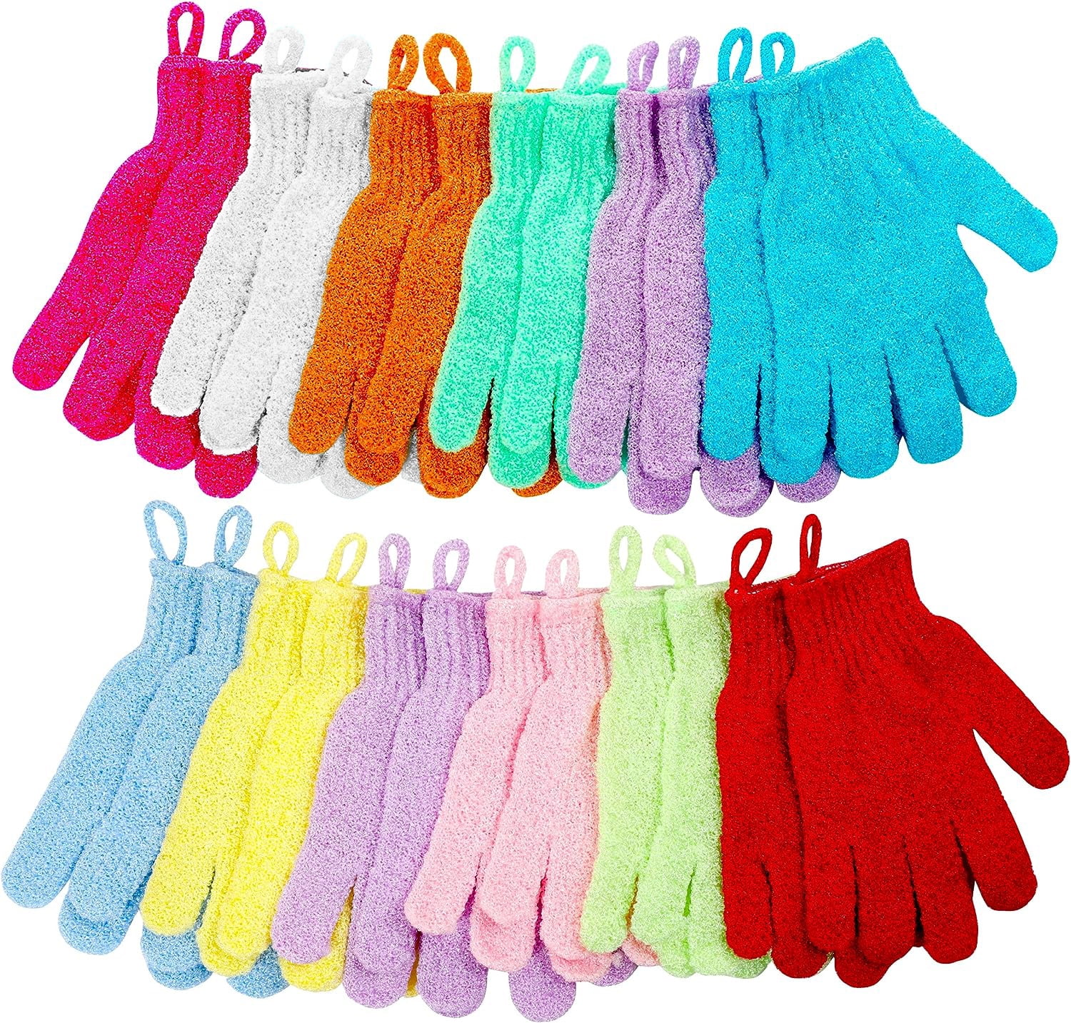 ZHUYING Shower Gloves,12 Pcs Exfoliating Bath Gloves,Body Scrub Gloves ...