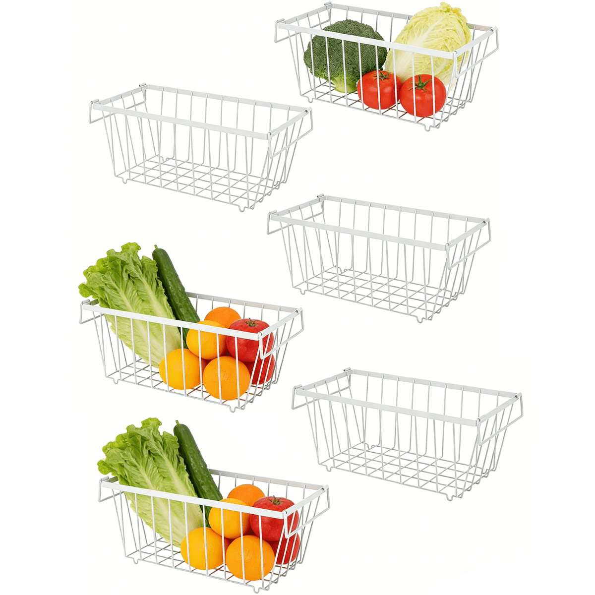 ZHUYZ 6 Pack Freezer Organizer Bins With Side Handle, Stackable Deep ...