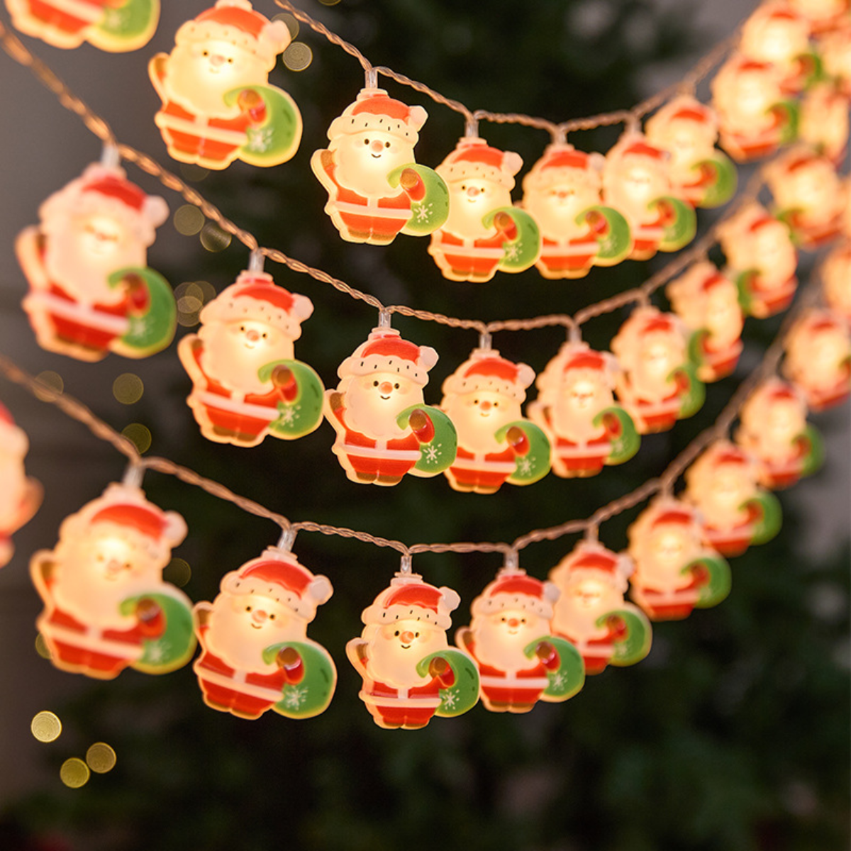 ZHUYZ Christmas Santa String Lights, 10 FT 20 LED Christmas Tree Lights ...