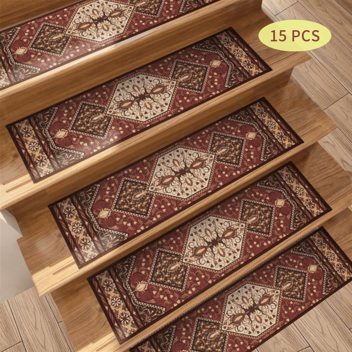 ZHUYZ Non Slip Stair Treads for Wooden Steps, 15 Pack 8"x30" Carpet ...