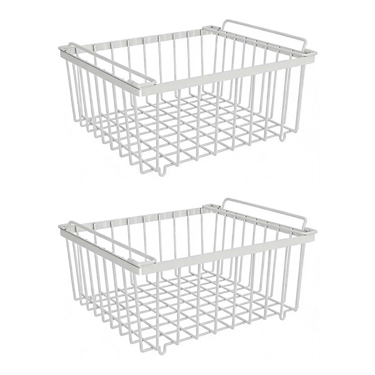 ZHUYZ Super large 2pcs Carbon Steel Storage Bins with Handles, Deep ...