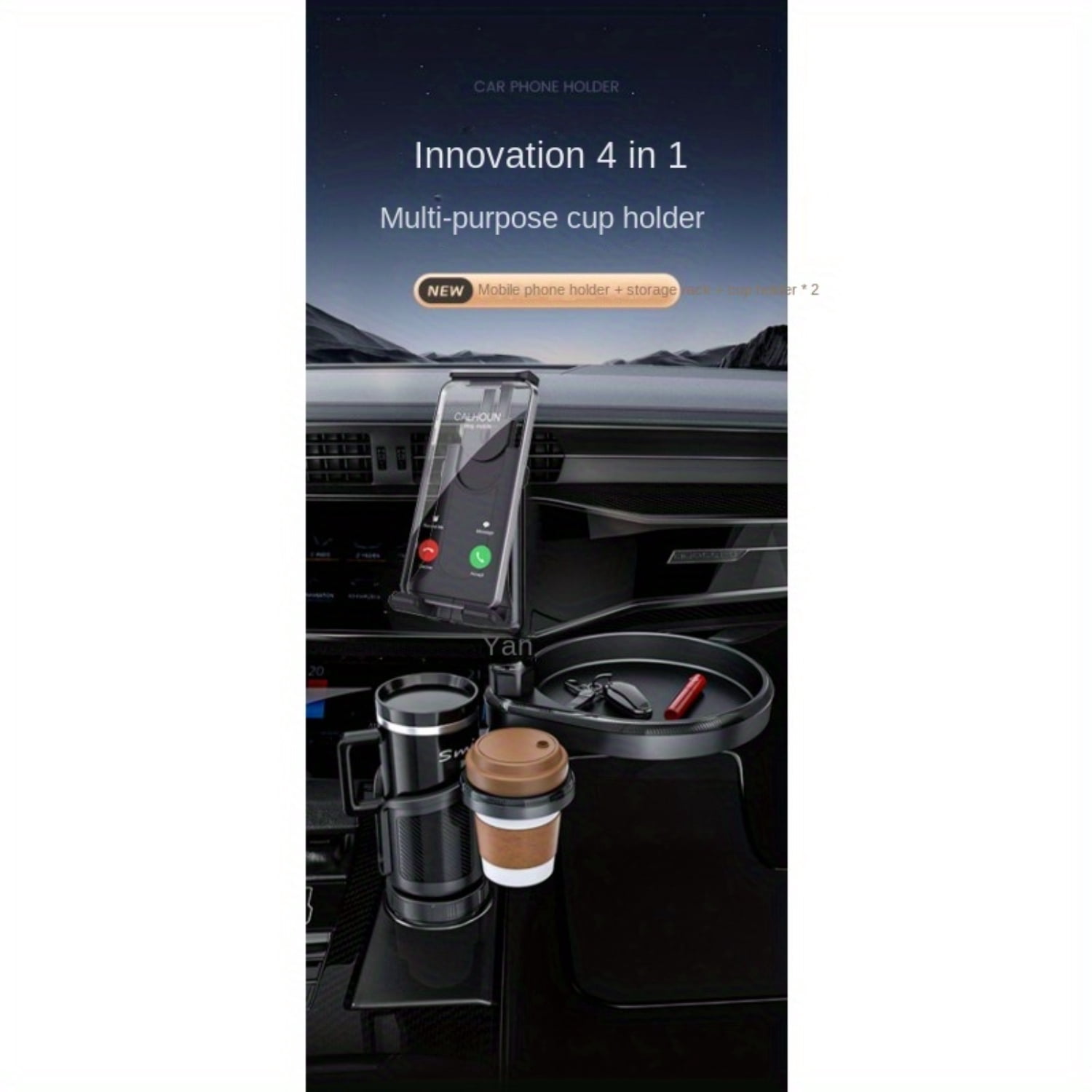 ZHXJYKJ Universal Fit Rotatable Car Phone Mount with Convenient Cup ...