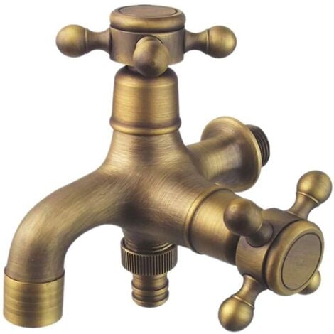 ZHXNE 1/2 Copper Washing Machine Lever Antique Style Double Ball Garden ...