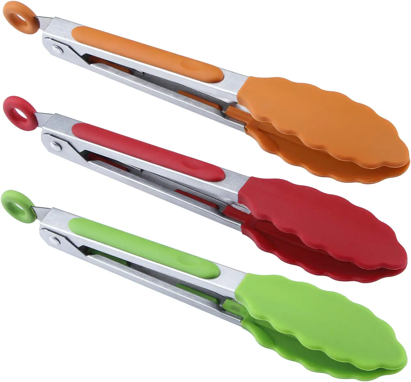 ZHXNE 1pc Kitchen Silicone Food Tongs Stainless Steel BBQ Tongs Steak ...