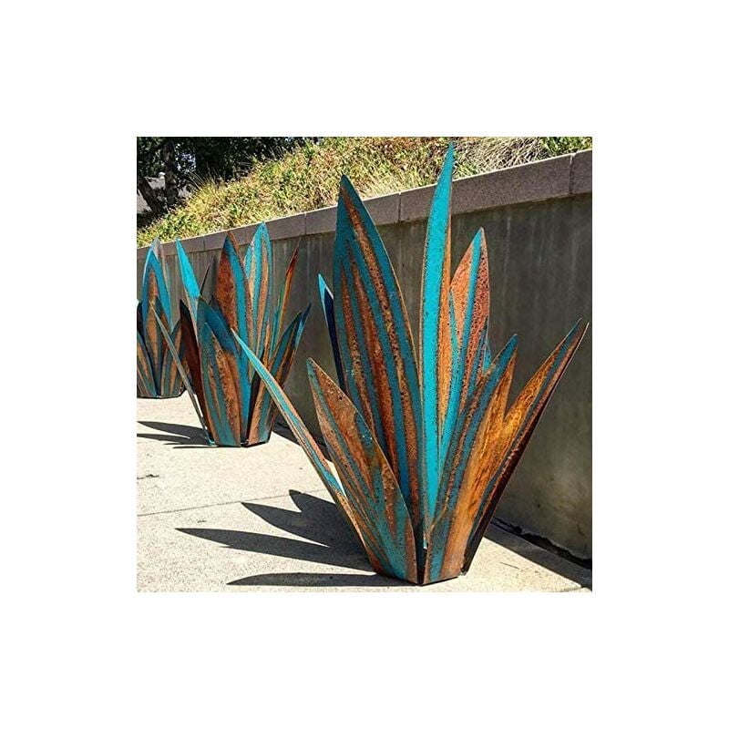 ZHXNE Agave Plant Metal Garden Decor, Rustic Metal Sculpture, Rustic ...
