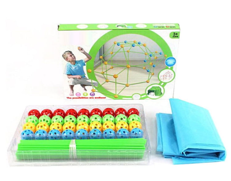 ZHXNE Kids Tent, DIY Fort Kids Cabin Building Kit, Castle Tunnel Tent ...