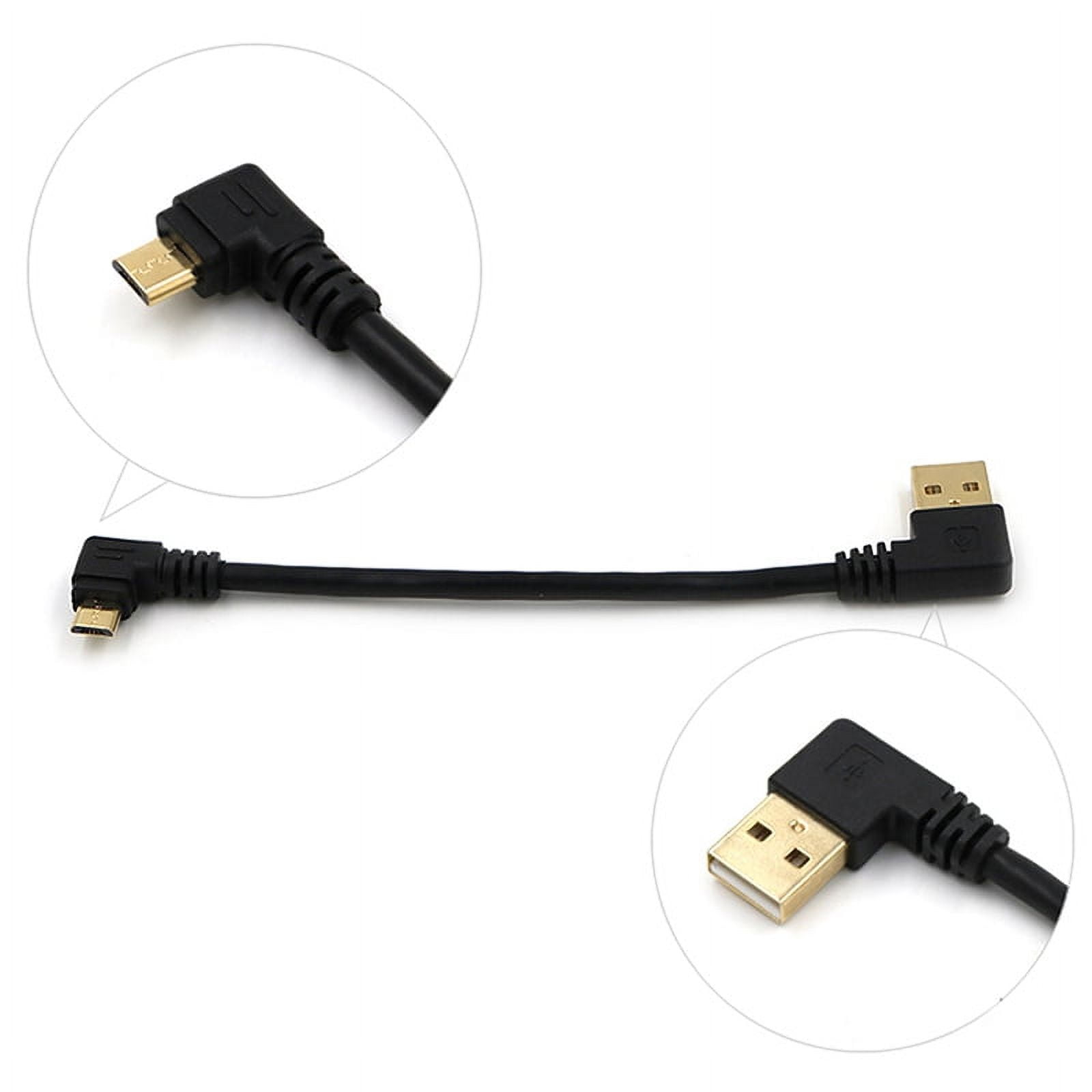 ZHXXCUM 90 degree Right Angle Micro USB to Left Angle USB A Charge ...