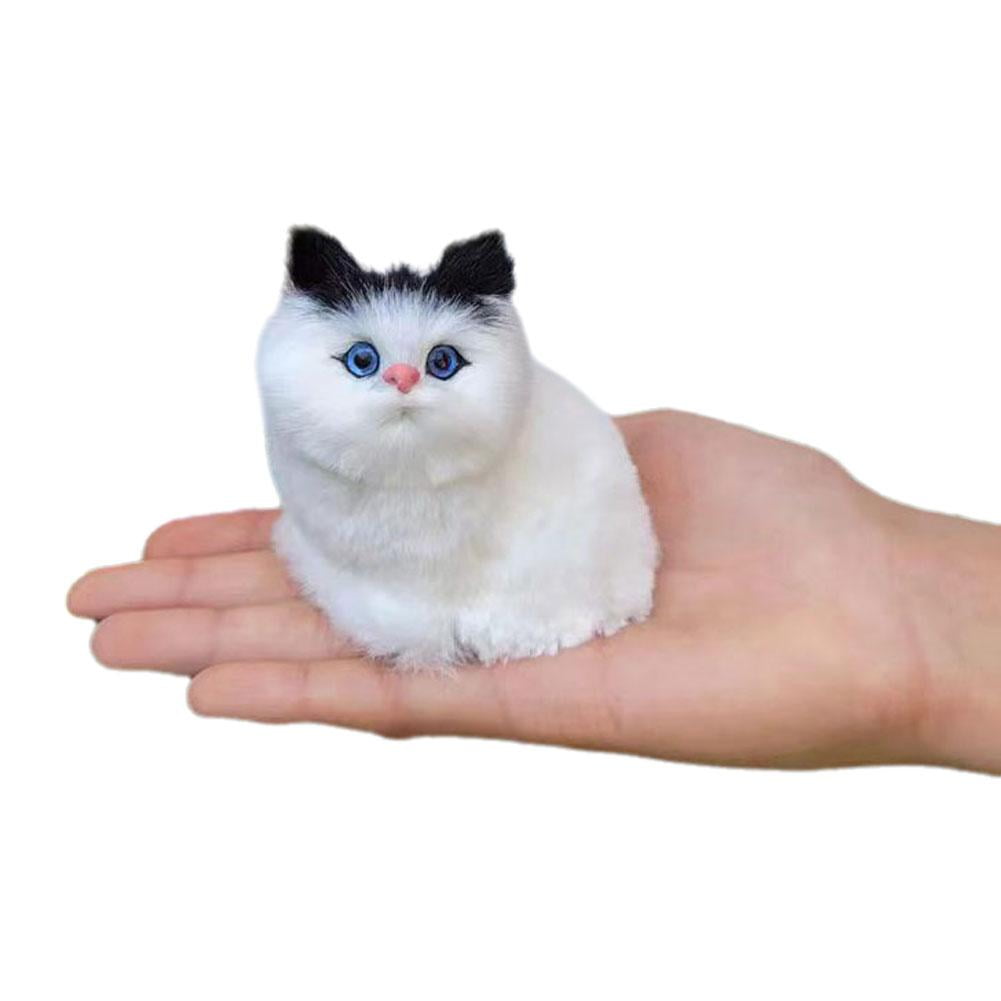 ZHXXCUM Cute Artificial Plush Cat Simulation Cat Ornaments Fake Cats ...