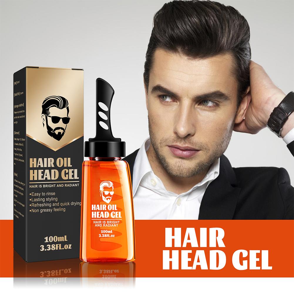 ZHXXCUM Orange 100ml Men'S Hair Wax Comb Retro Oily Head Big Back Style ...