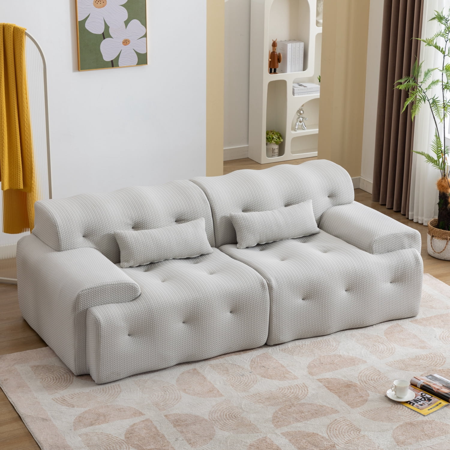 ZHYNGTNG Large Size 2 Seater Sofa Pure Foam Comfy Sofa Couch Modern ...